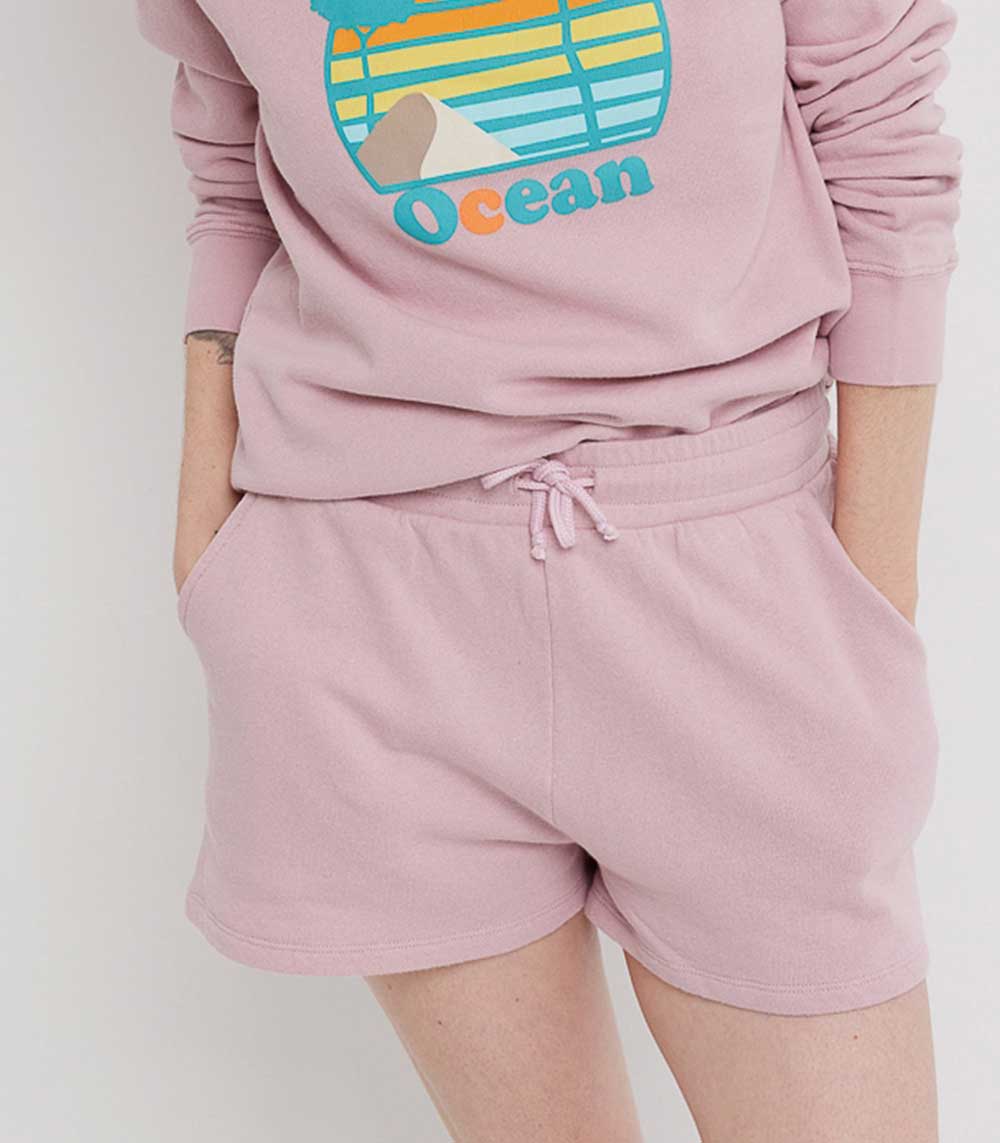 Short en coton biologique Océan Mauve David Lucas x ron ron - Jane de Boy