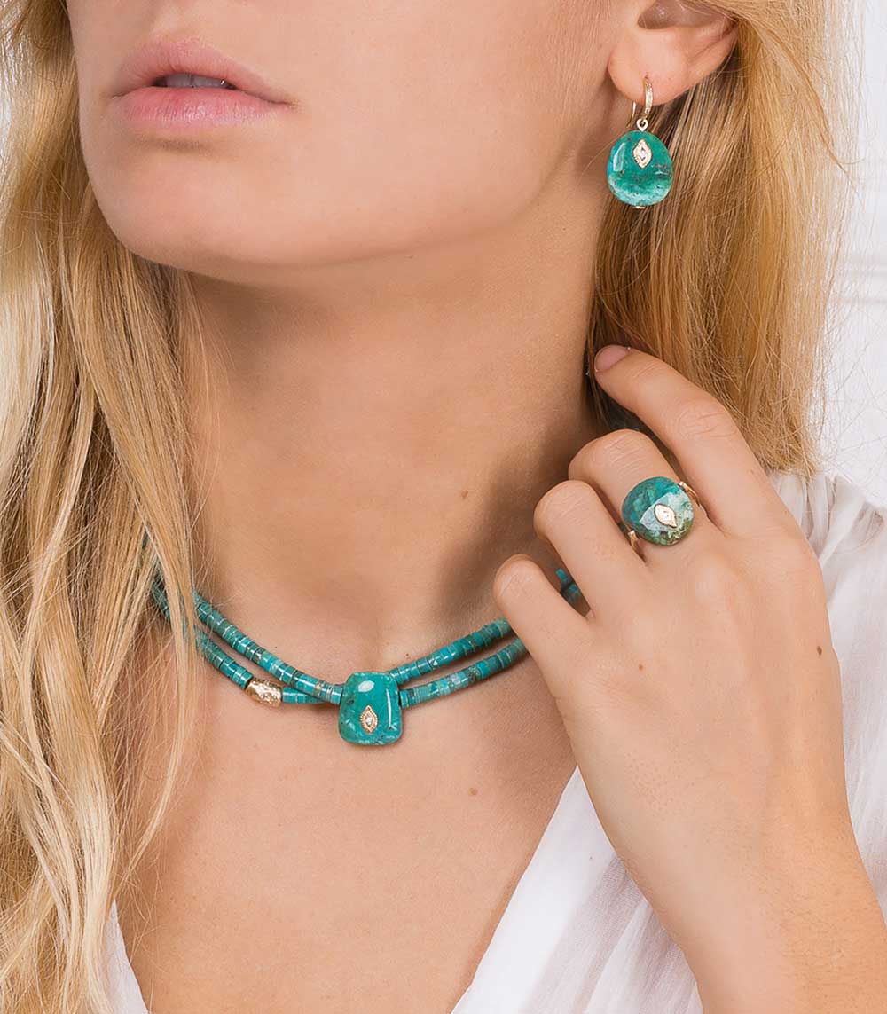 Collier Taylor n° 1 Turquoise Pascale Monvoisin - Jane de Boy